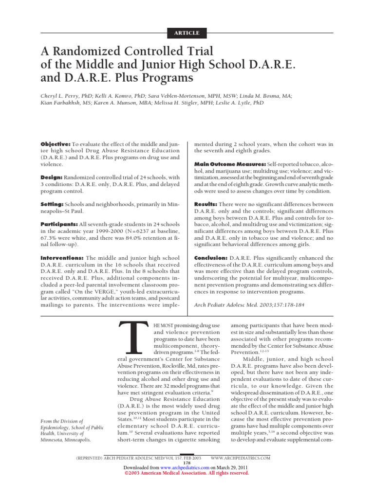 Dare | PDF | Data Analysis | Substance Abuse