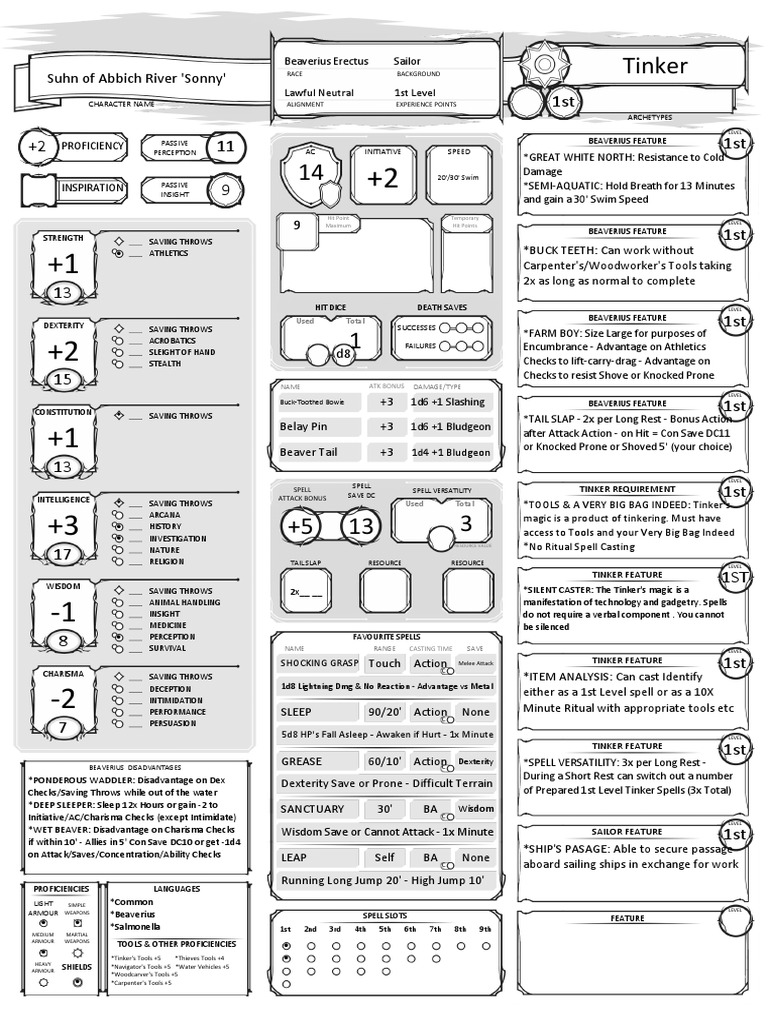 Suhn's Character Sheet | PDF
