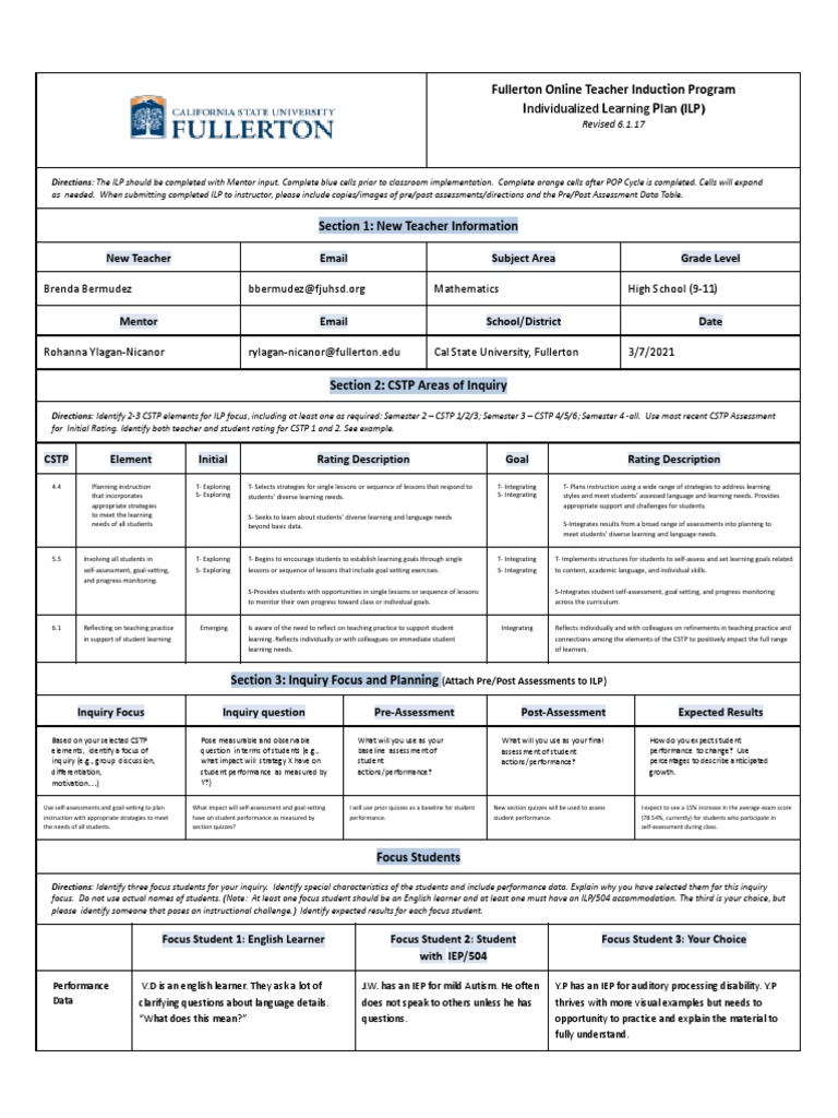 Ilp S2 | PDF | Educational Assessment | Goal Setting