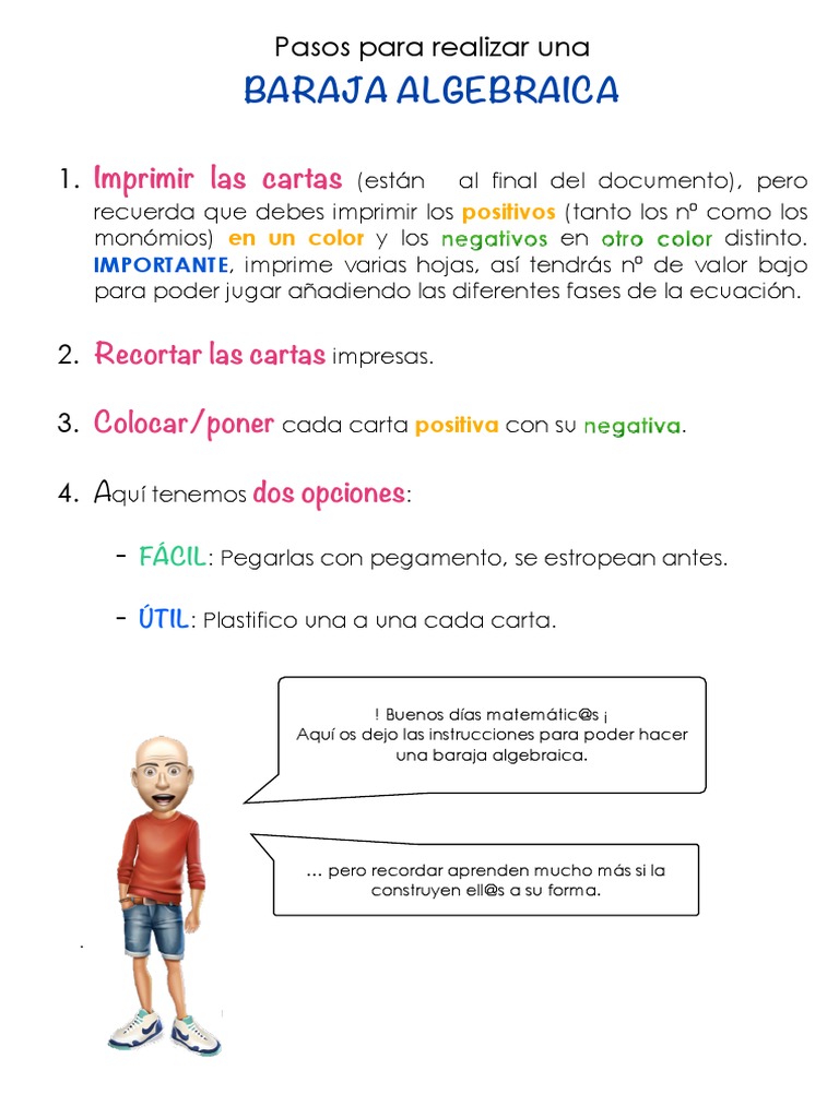 Juego de Cartas Algebraicas | PDF