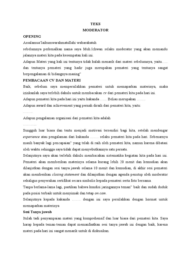 Teks Moderator | PDF