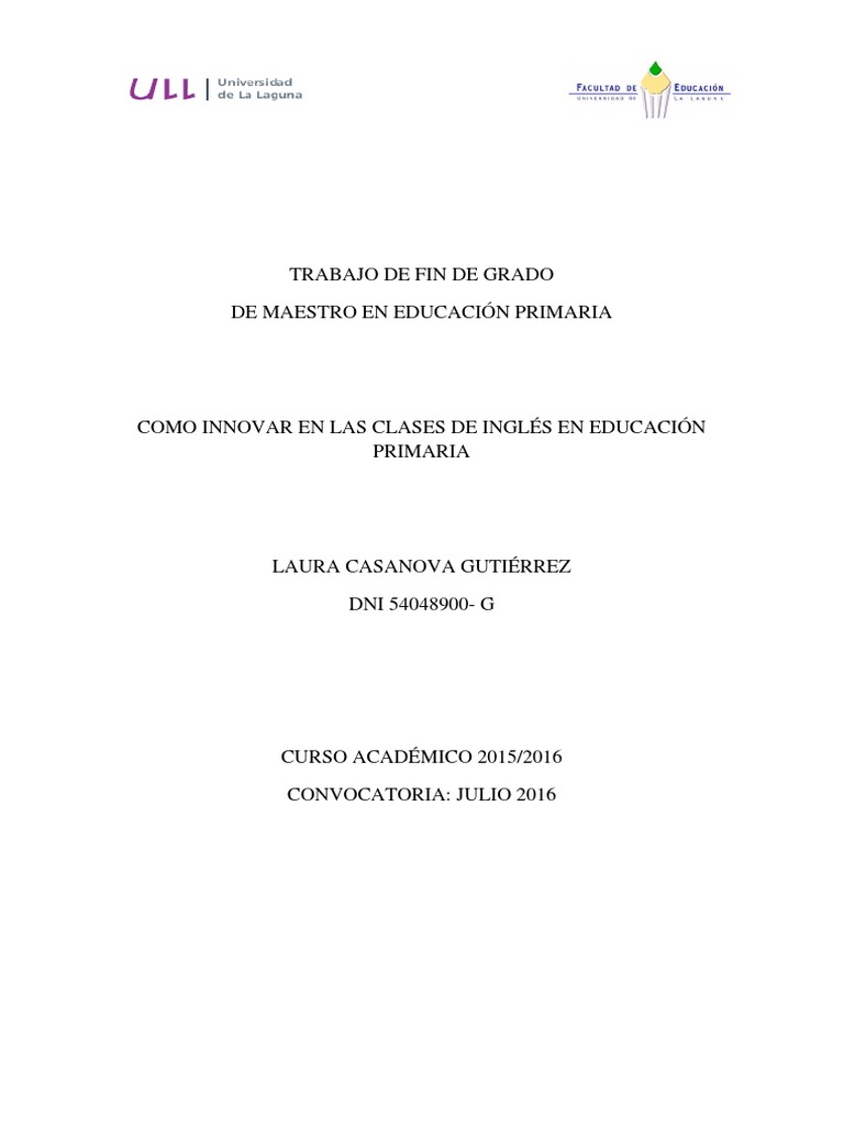 Como Innovar En Las Clases De Ingles En Educacion Primaria Pdf
