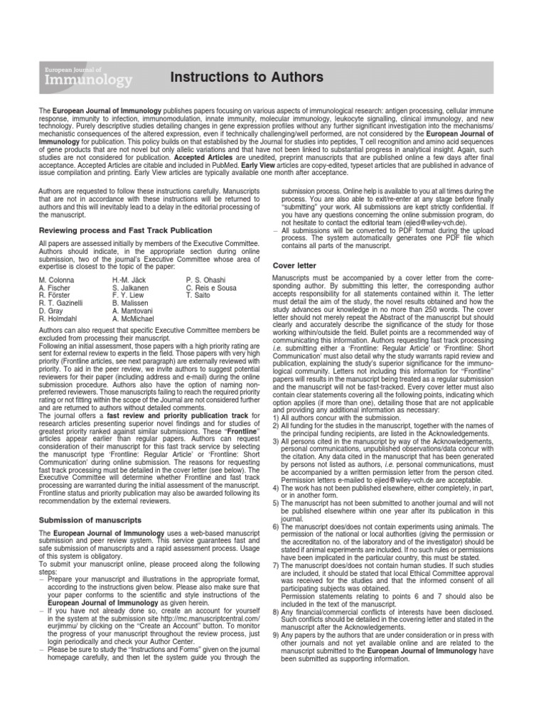Instructions To Authors: Reviewing Process and Fast Track Publication ...
