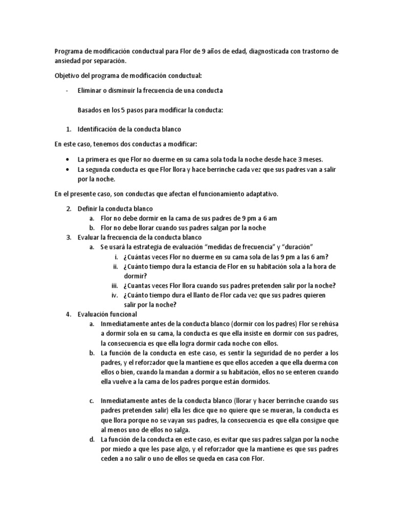 Programa de Modificacion Conductual | PDF | Modificación de ...