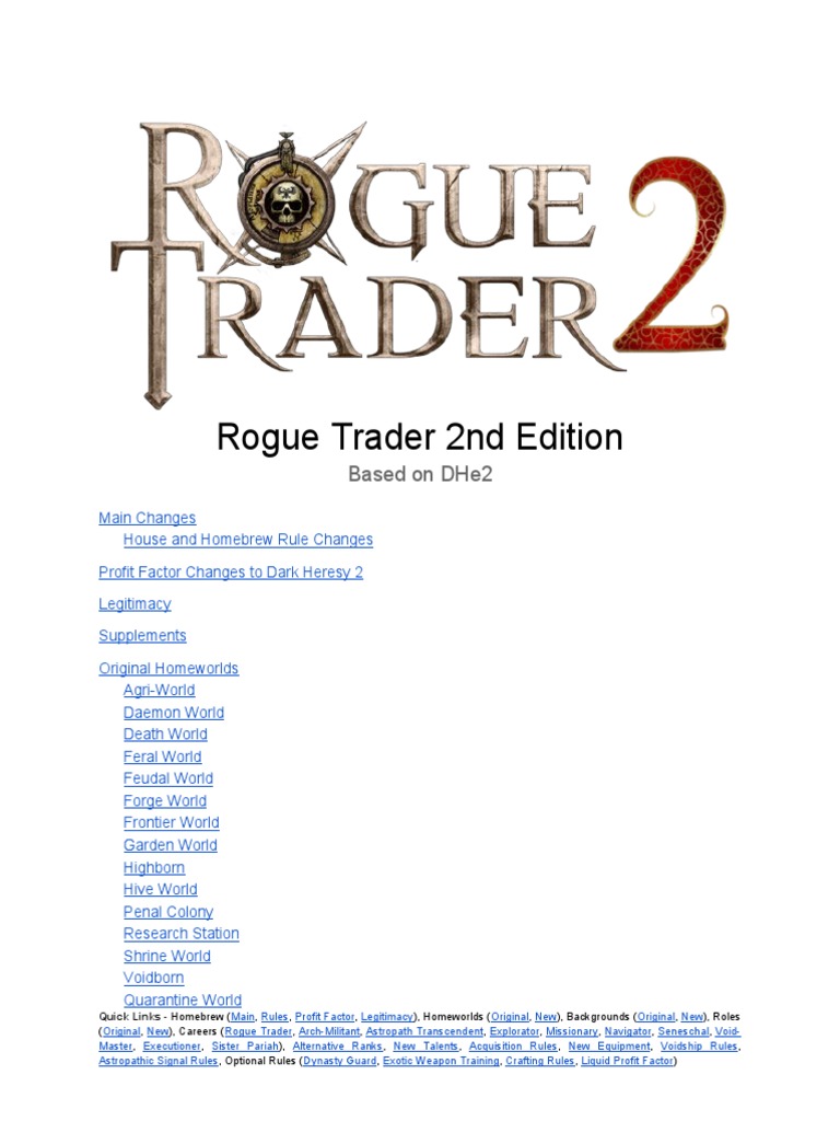 Rogue Trader 2nd Edition (Public) | PDF