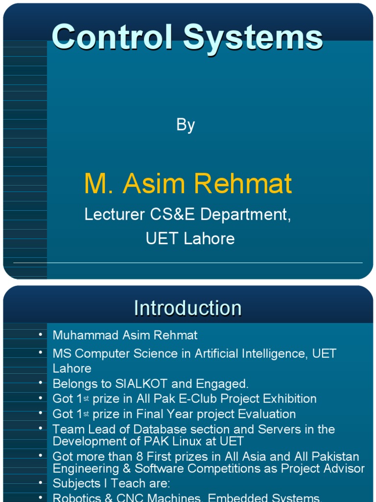 Intro To Control Systems | PDF | Control Theory | System