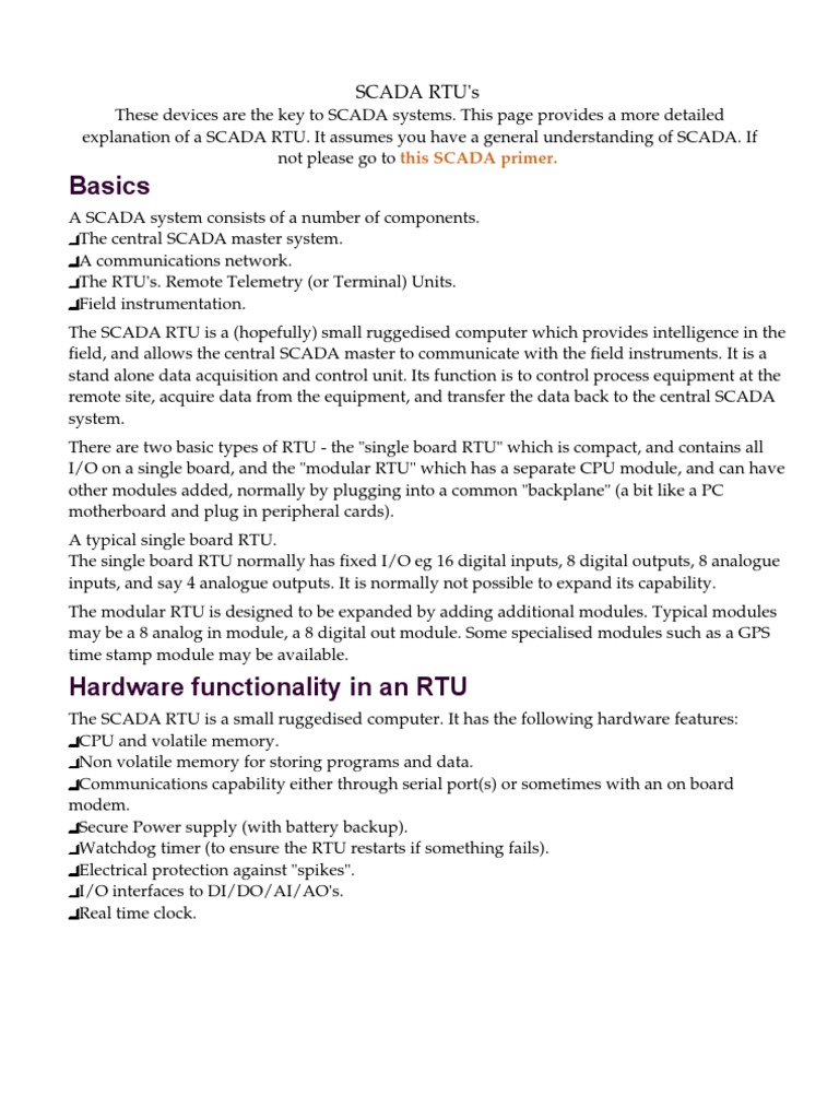 Scada Rtu | PDF | Scada | Programmable Logic Controller