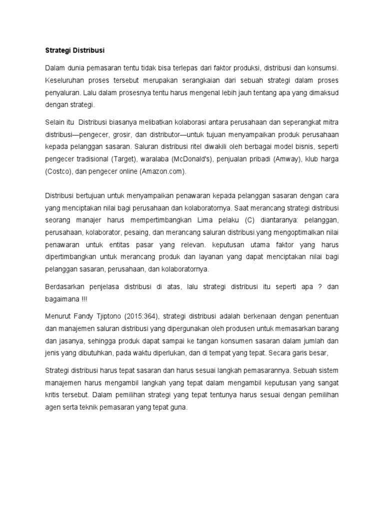 Strategi Distribusi | PDF
