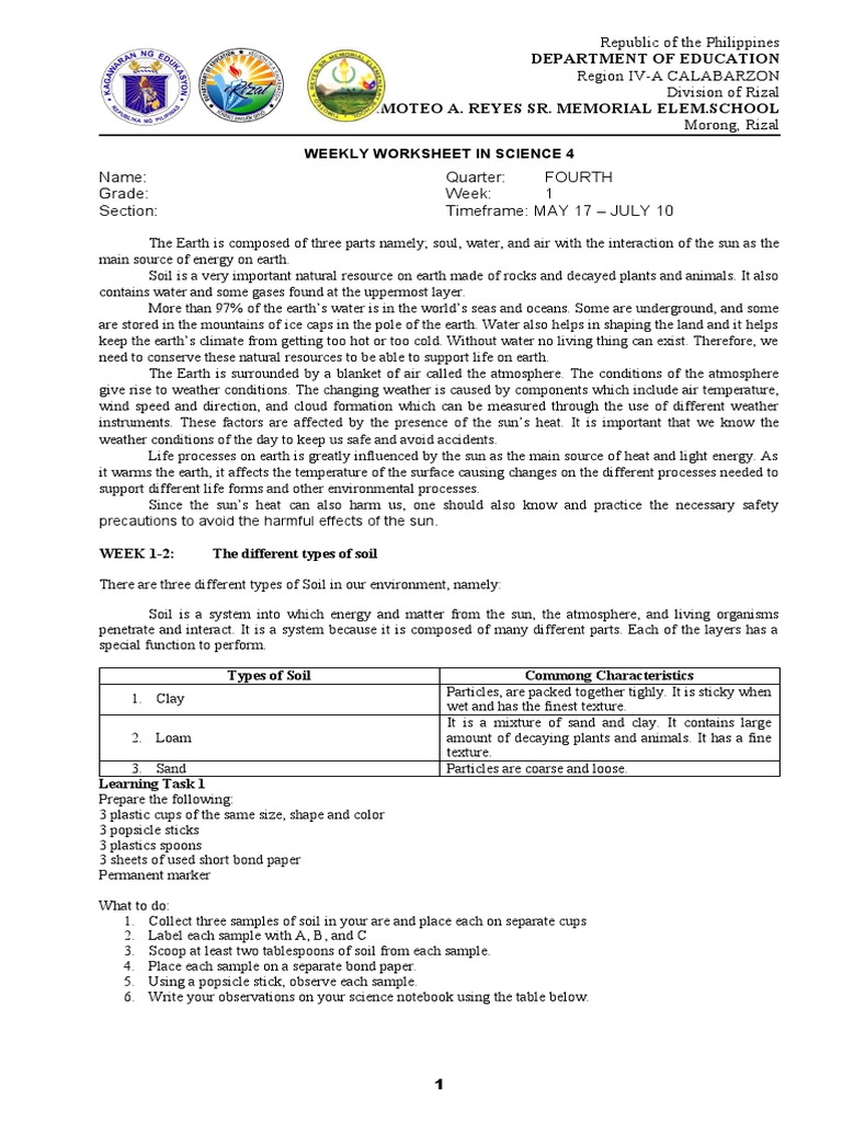 Quarter 4-Science 4 | PDF | Water | Fresh Water