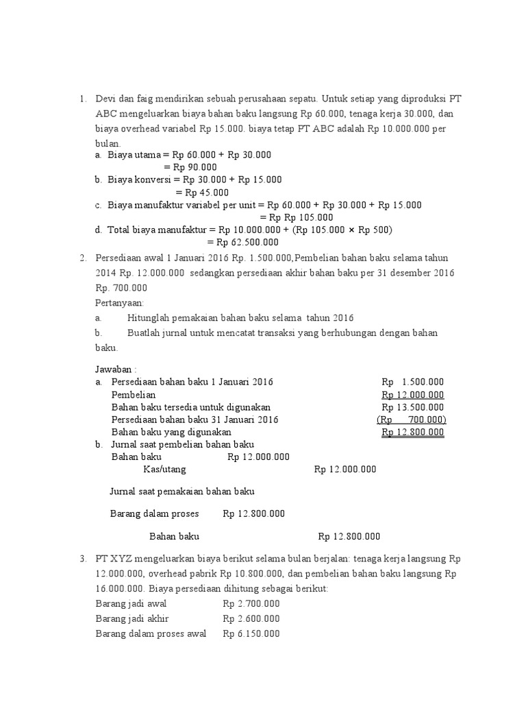 Soal Dan Jawaban HPP | PDF