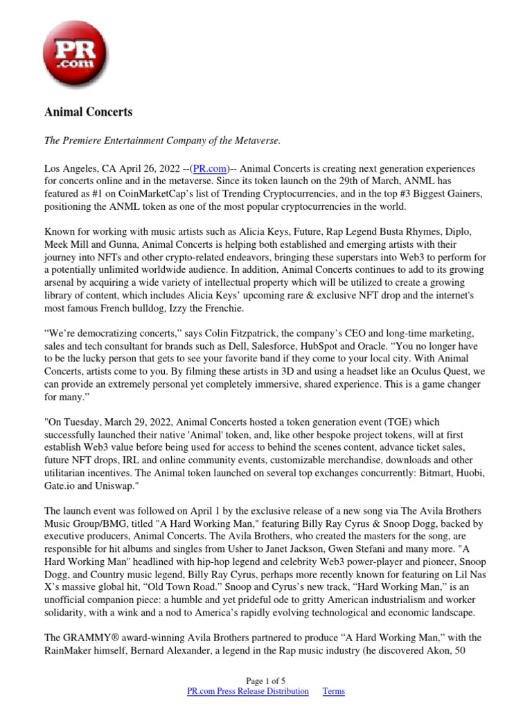 Animal Concerts | PDF