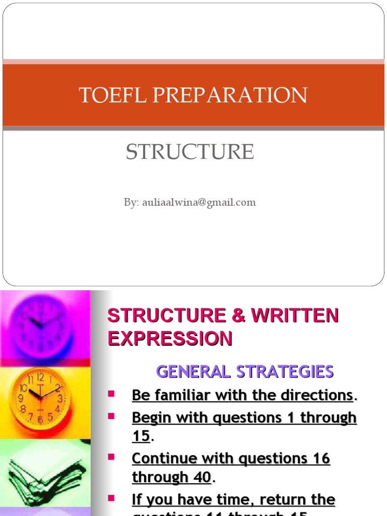 TOEFL-PREP-1-STRUCTURE Fix | PDF | Subject (Grammar) | Verb