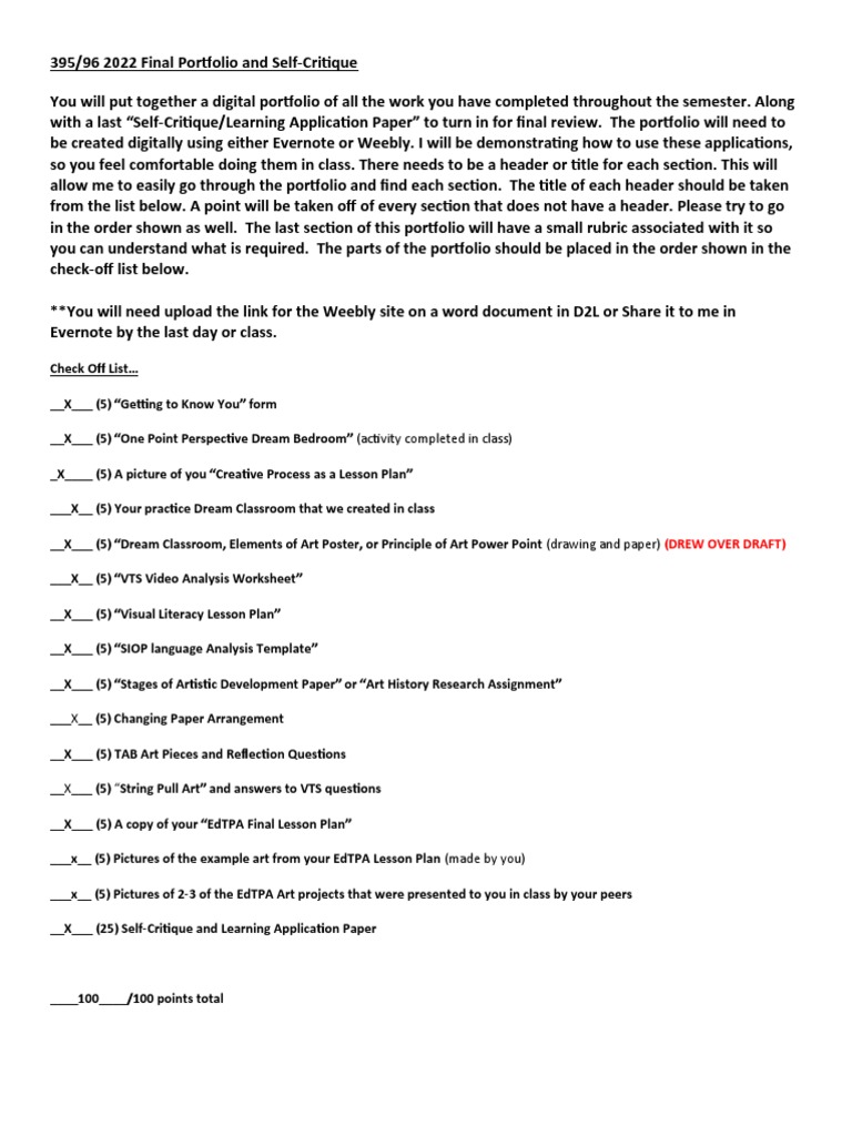 Final Portfolio and Self-Critique Art - Logan Vermeer | PDF | Lesson ...