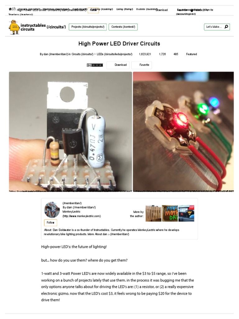 High Power LED Driver Circuits - 12 Steps (With Pictures) - Instructables | PDF | Electrical ...