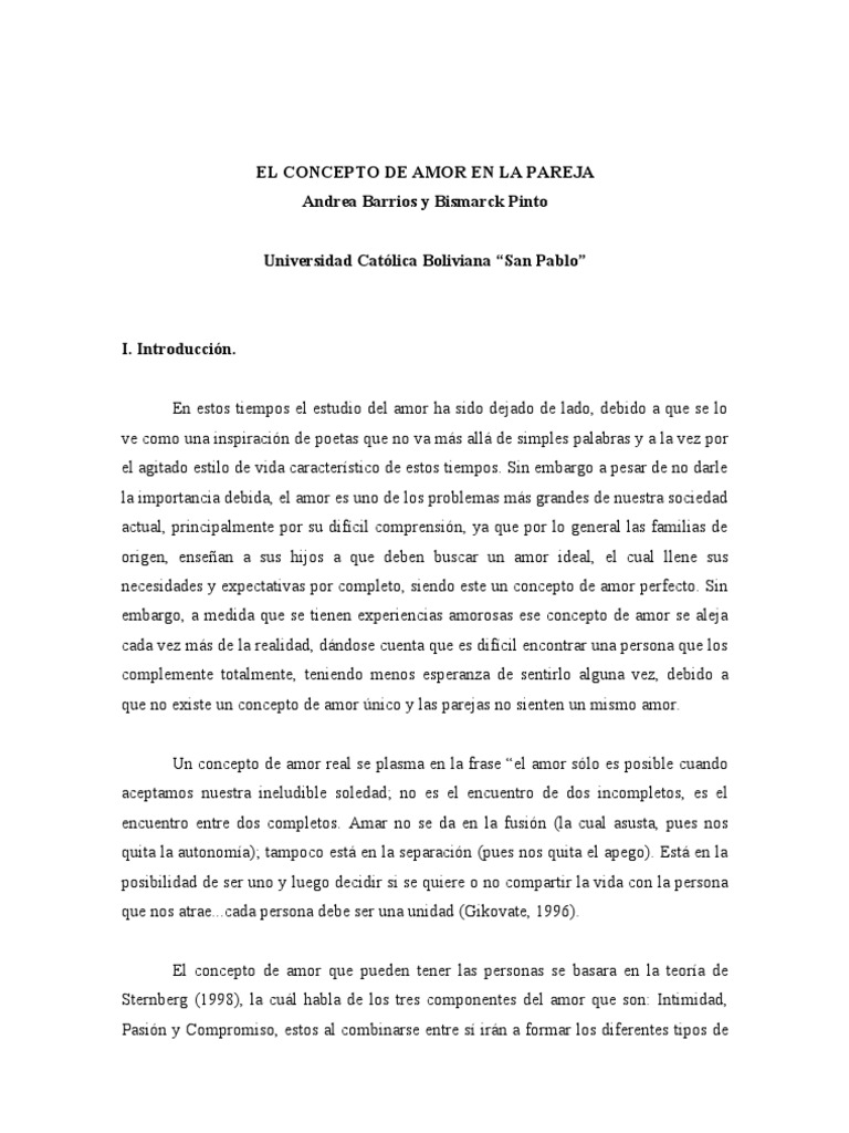 El Concepto de Amor en La Pareja Leyendo | PDF | Relaciones personales ...