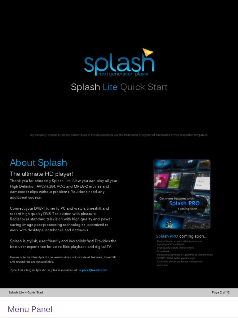 SplashLite QuickStart | PDF | Icon (Computing) | Video