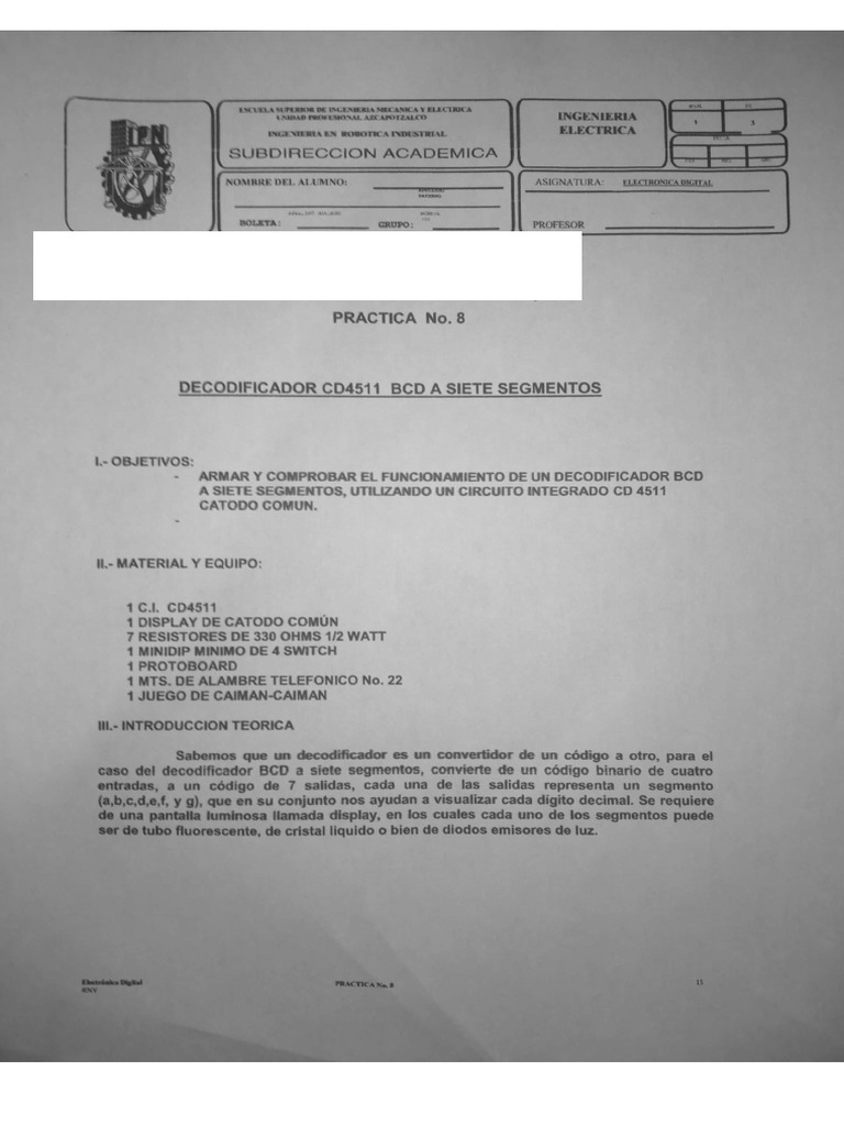 P8 Electronica Digital IPN | PDF