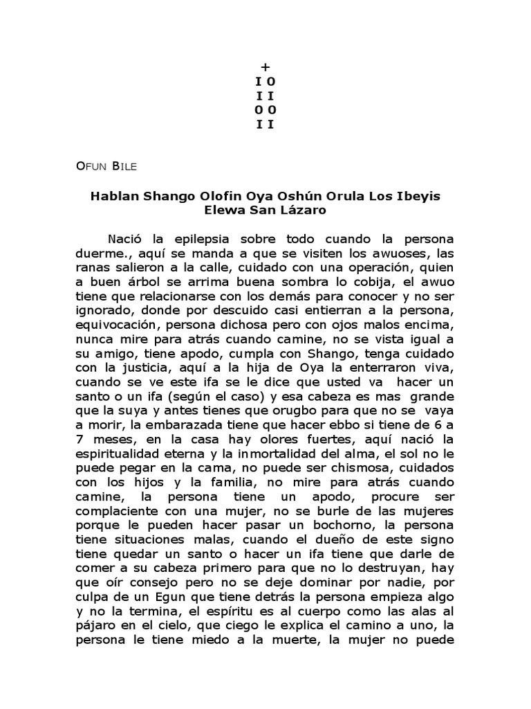 Ofun Bile | PDF | Personajes mitologicos | Santeria