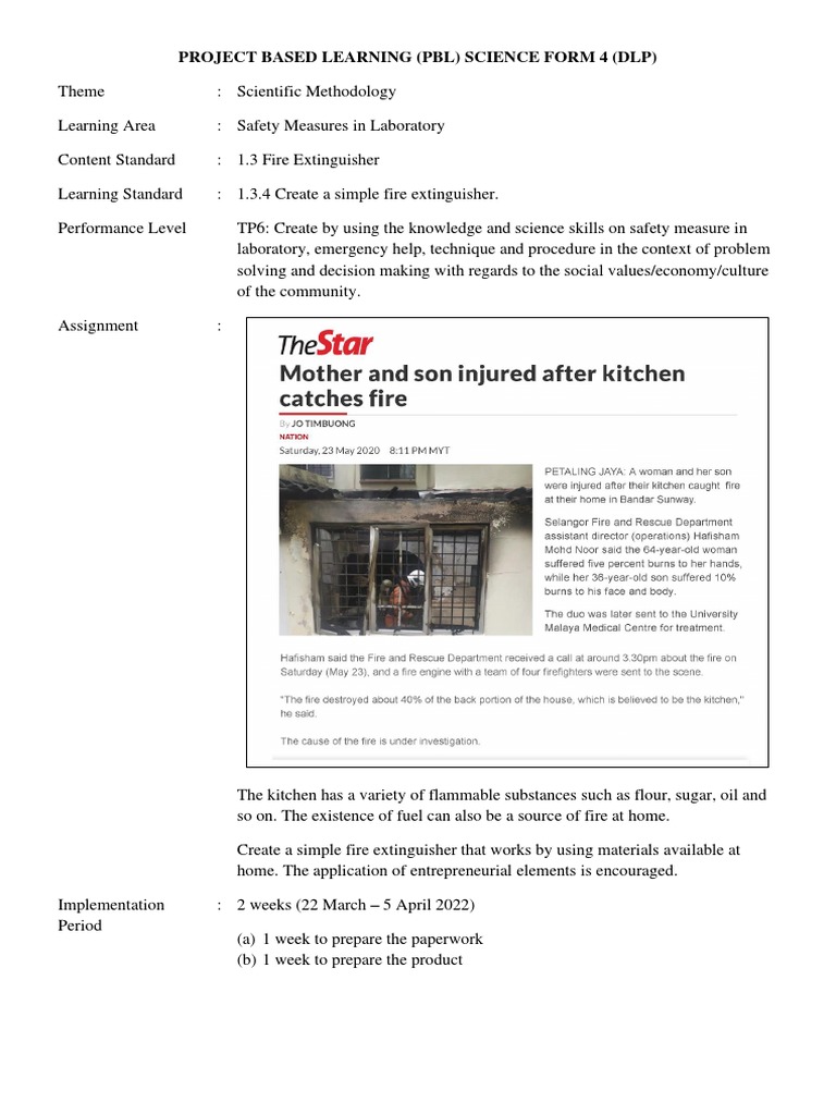 Project Based Learning (PBL) Science Form 4 (DLP) | PDF | Project Based ...
