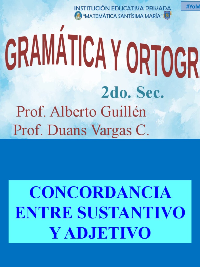 Gram Ort Tema Concord Sust Adjetivo 2dosec | PDF | Género gramatical | Adjetivo