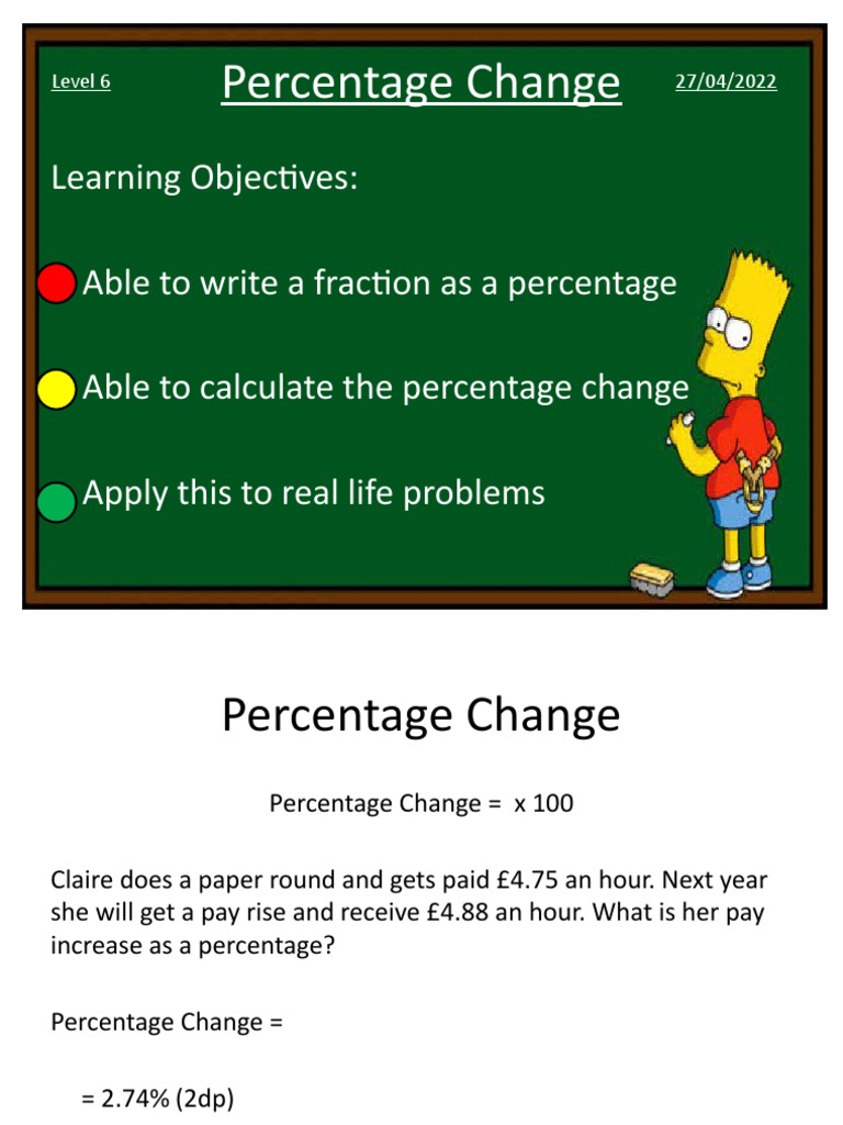 Calculating Percentage Change | PDF | Percentage