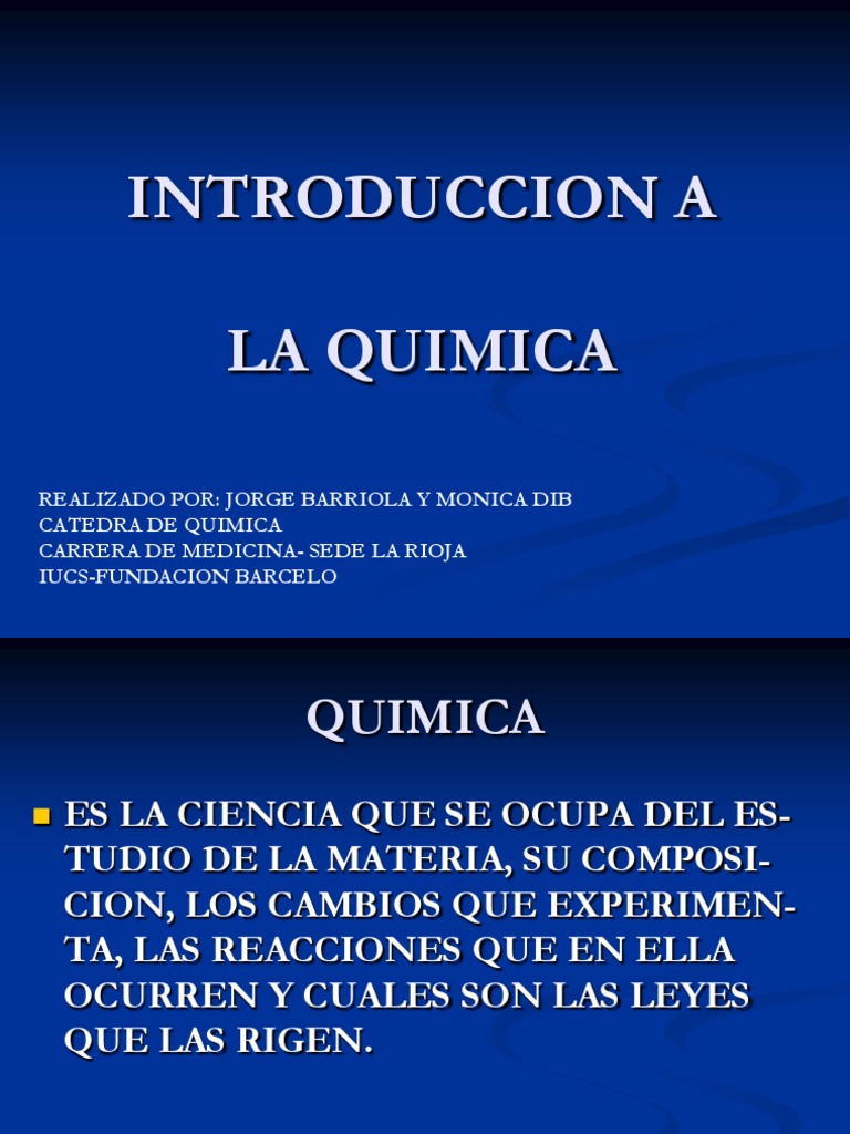 Clase 1 Introduccion A La Quimica 1 2021 | PDF | Importar | Mezcla