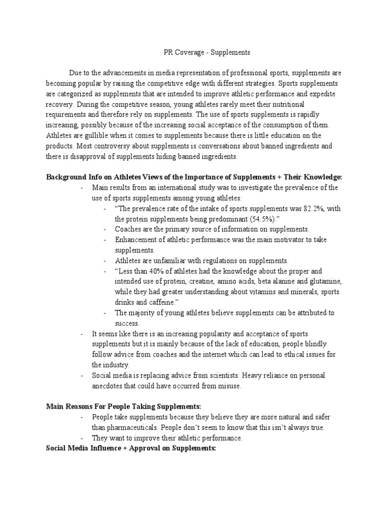 PR Coverage Report - Supplements | PDF | Dietary Supplements | Food And ...