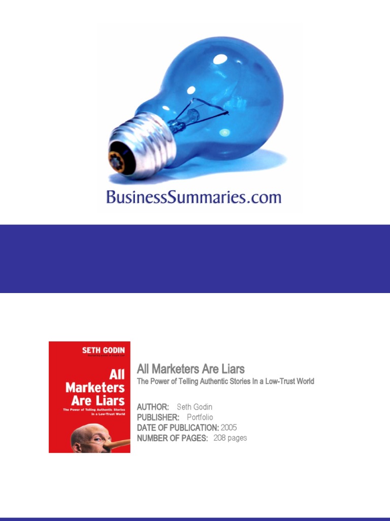 All Marketers Are Liars - BIZ | PDF | Marketing | Lie