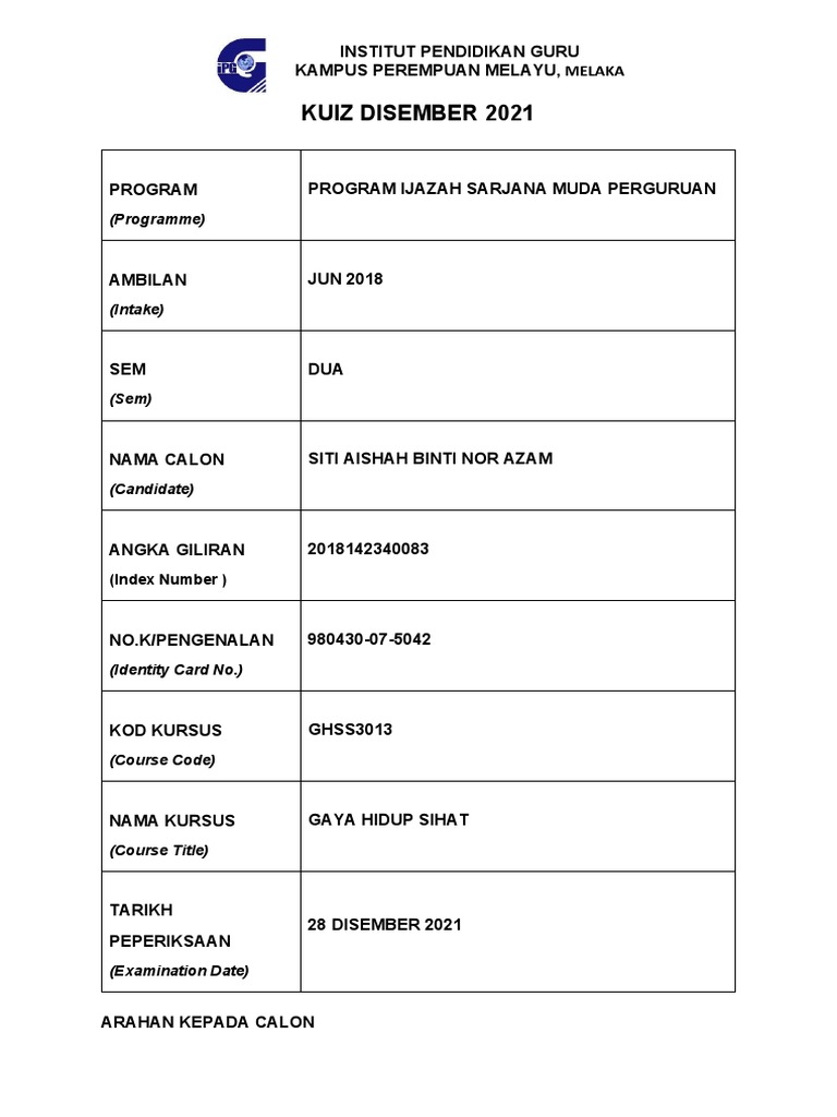 Gaya Hidup Sihat: Kesan Pandemik Covid-19 | PDF | Pengembangan Diri ...