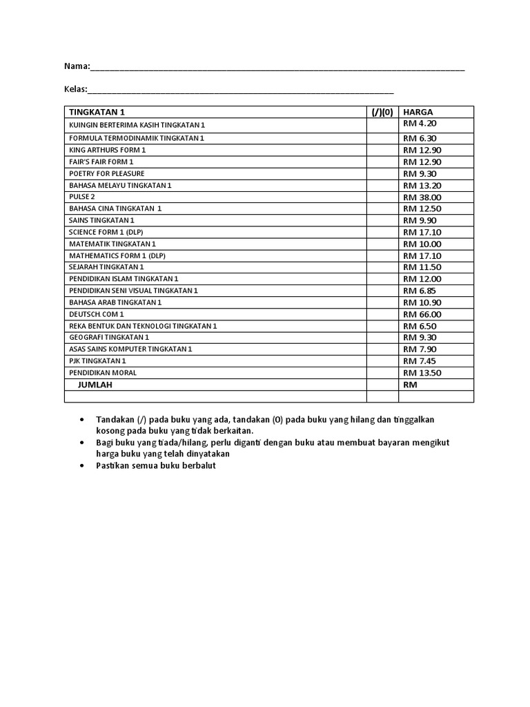 List Harga Buku 2022 | PDF
