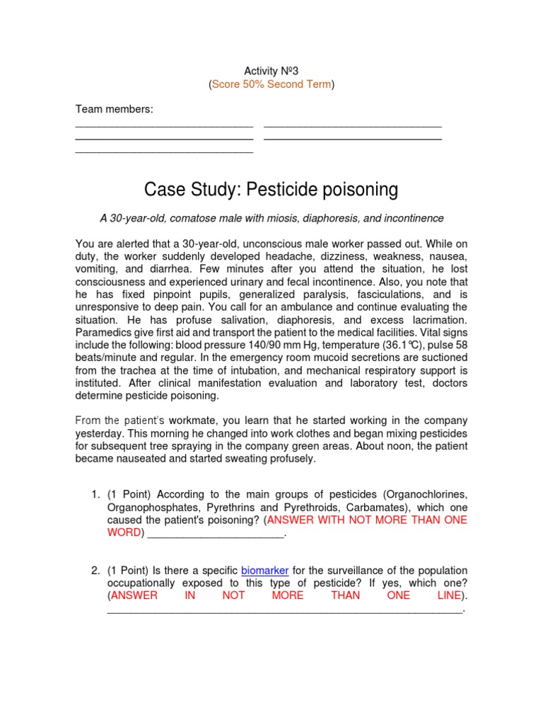 Case Study: Pesticide Poisoning: A 30-Year-Old, Comatose Male With ...