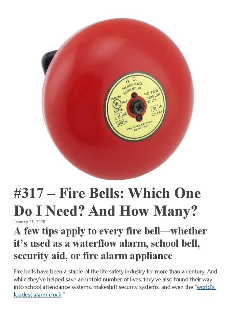 Fire Bell Guide: Which Type Do You Need and How Loud Should It Be | PDF ...