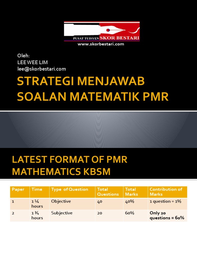 1.strategi Menjawab Soalan Matematik PMR 2011 | PDF | Geometry ...