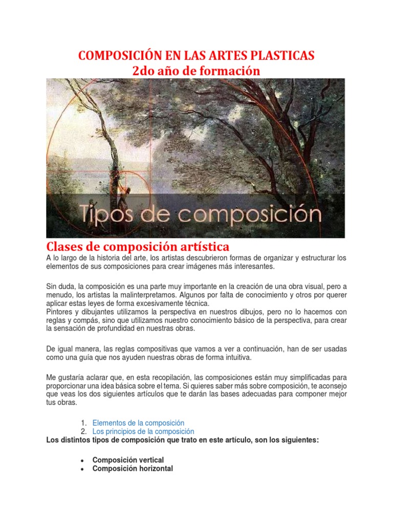 Tipos de Composición Artística | PDF | Composición (artes visuales ...