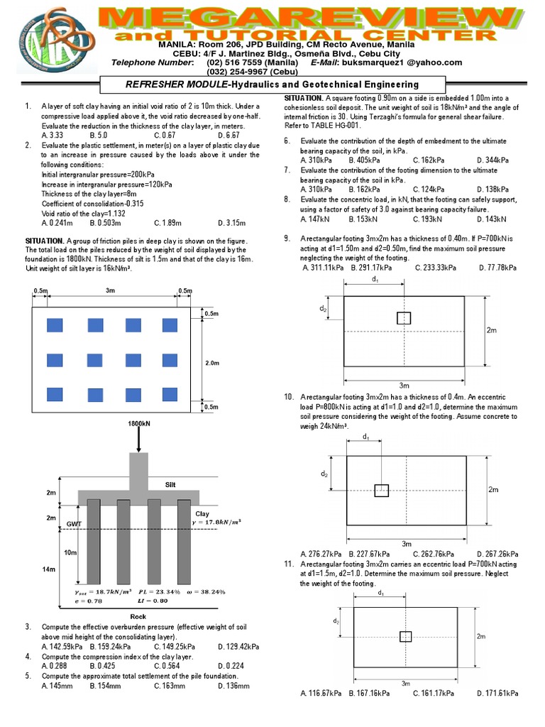 Review Module 62 (GH10) Geotechnical Engineering and Hydraulics | PDF ...