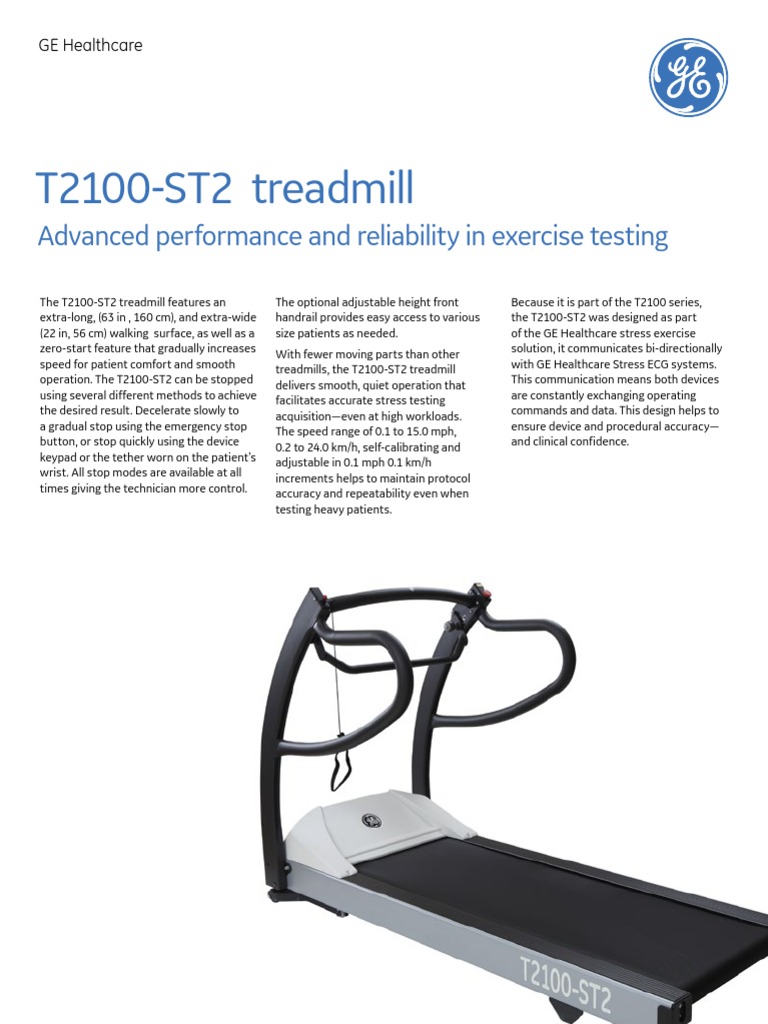 GE Treadmill T2100-ST2 Brochure | PDF | Treadmill | Electric Motor