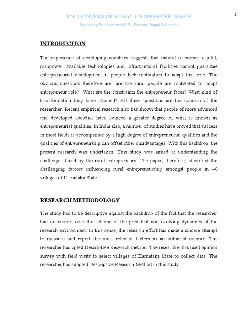 Encounters of Rural Entrepreneurship | Download Free PDF ...