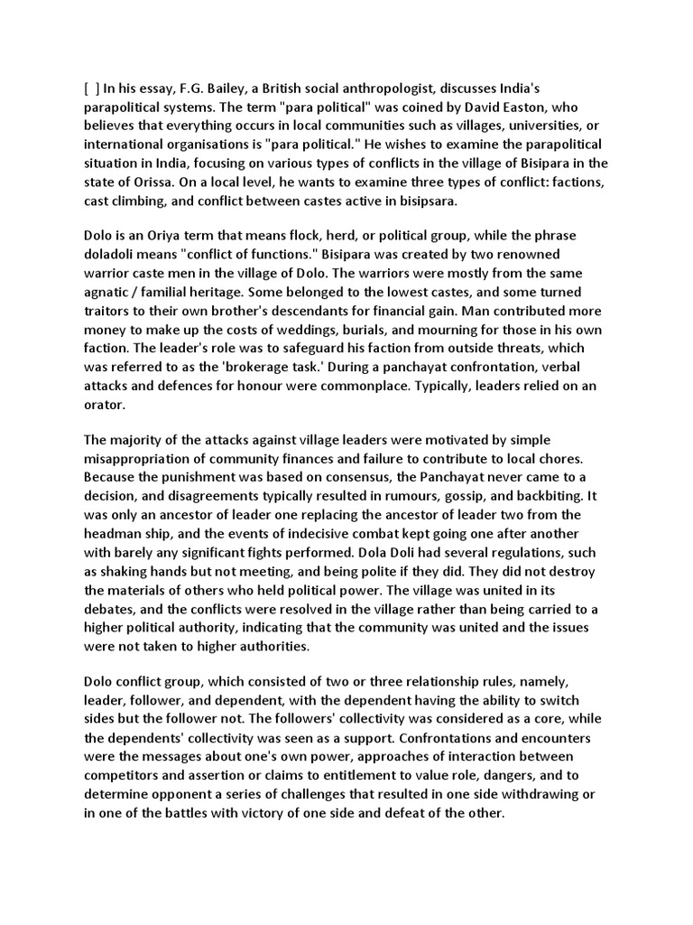 FG Bailey | PDF | Slum | Power (Social And Political)