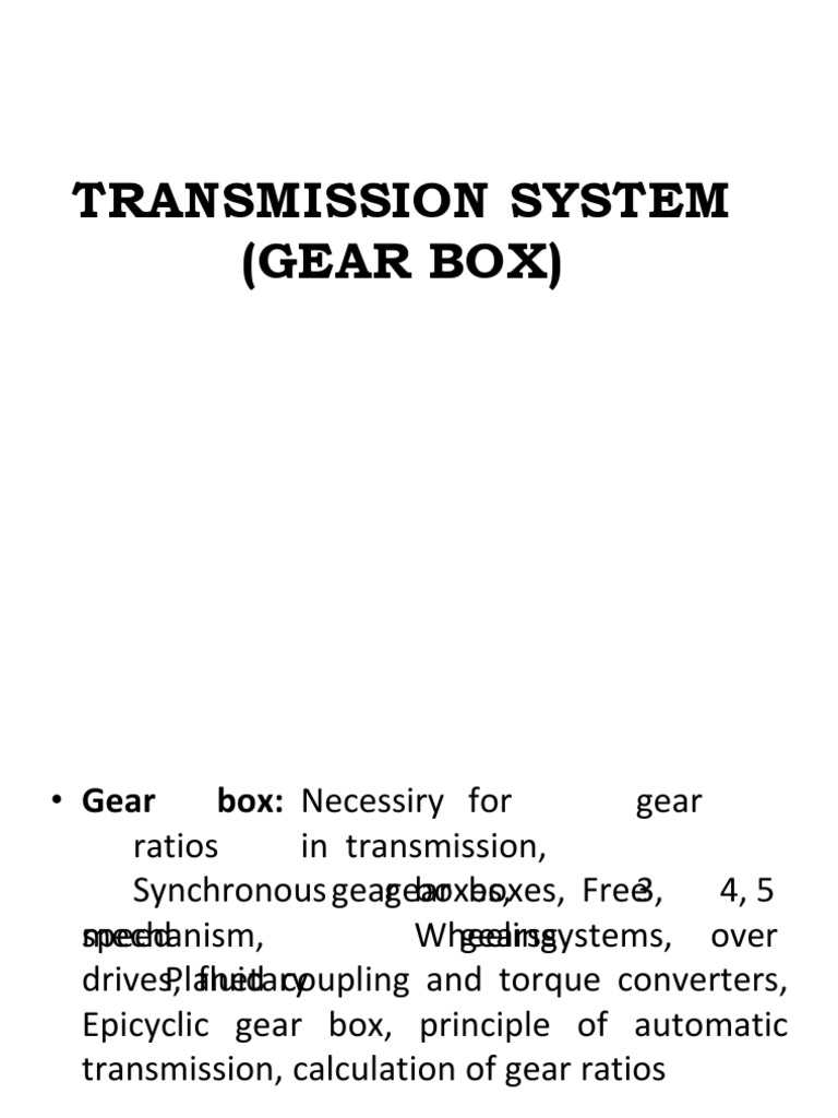 Gear Box | Download Free PDF | Transmission (Mechanics) | Manual ...