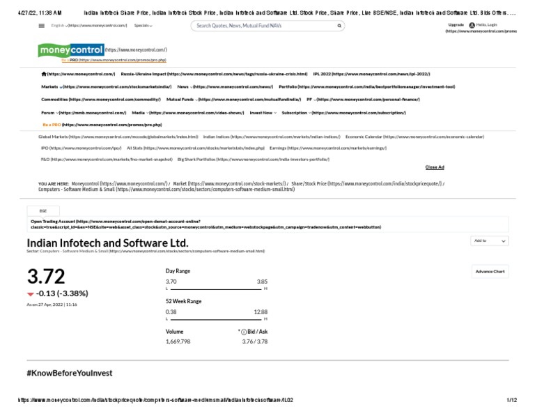 Indian Infotech and Software LTD.: #Knowbeforeyouinvest | PDF | Mutual ...