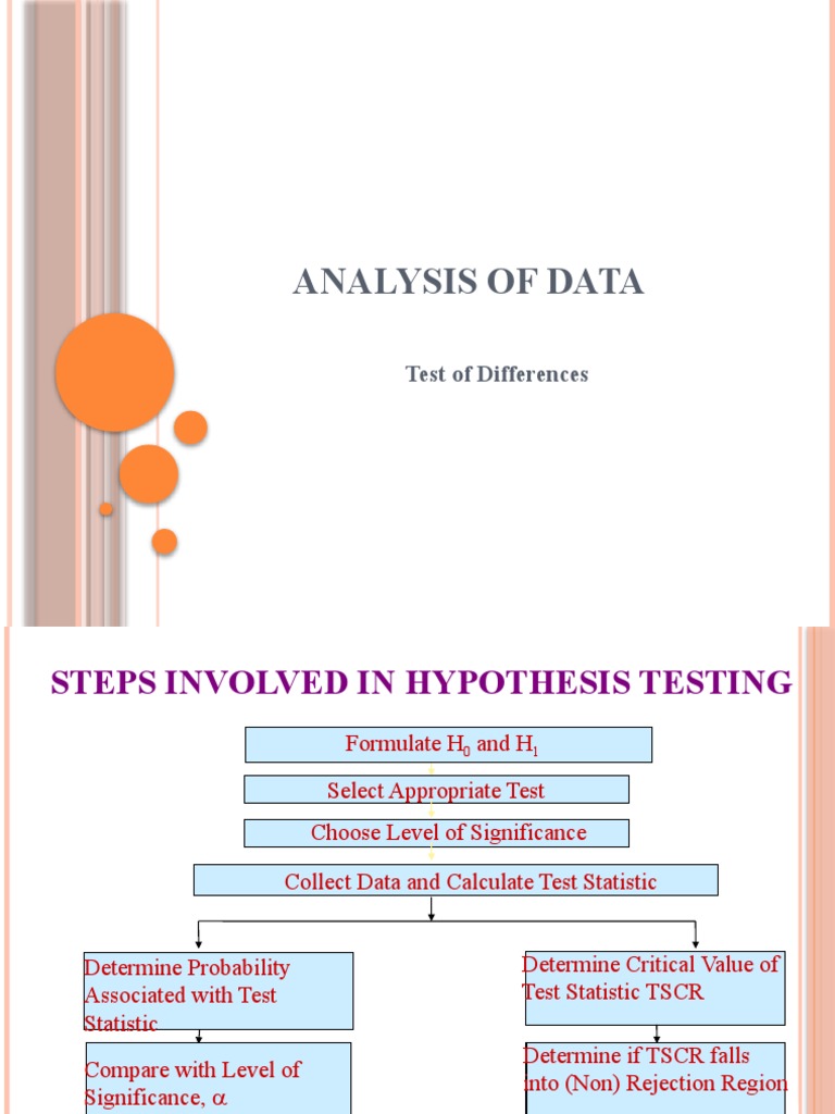 ANALYSIS OF DATA - Test of Differences | Download Free PDF | Student's ...