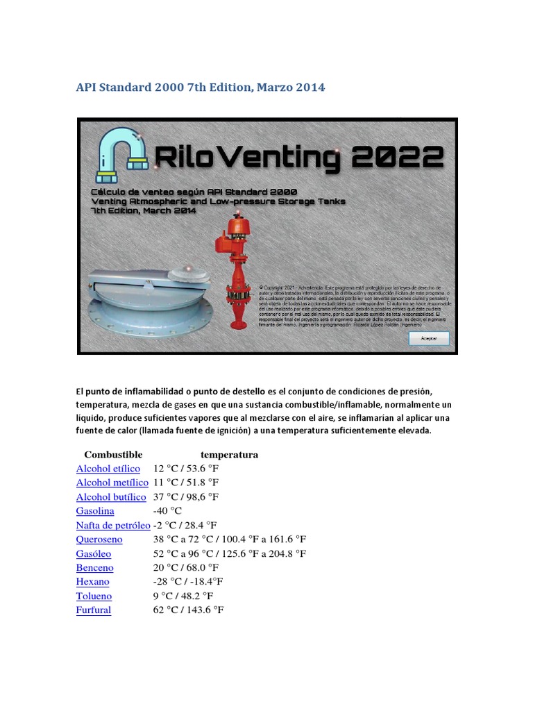Puntos de Inflamación y Ebullición API 2000 | PDF