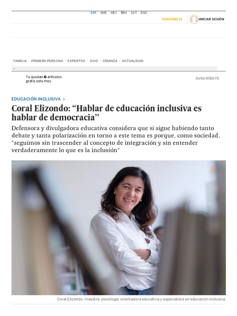 Coral Elizondo Inclusion Integracion | PDF | Inclusión (Educación ...