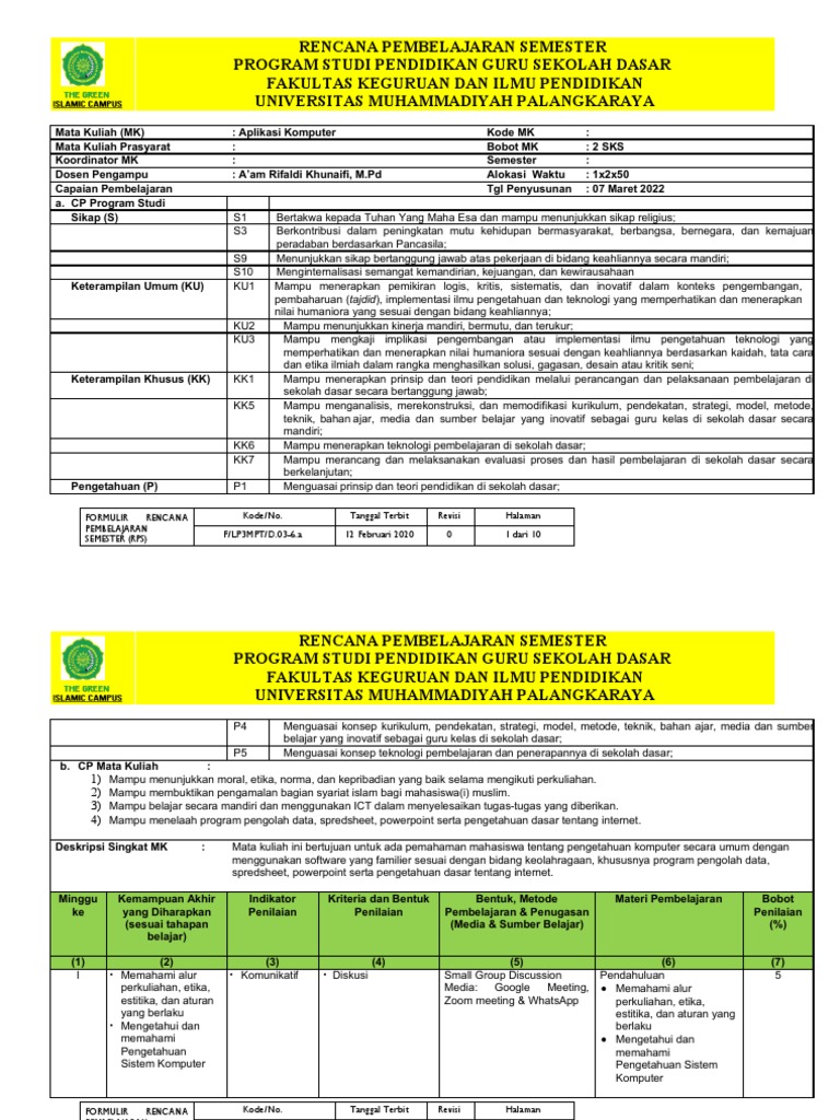 RPS - Aplikasi Komputer-1 | PDF