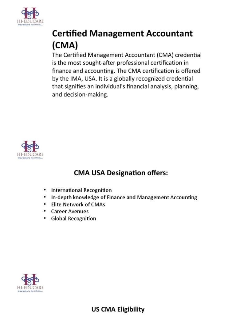 CMA USA Course Details | PDF