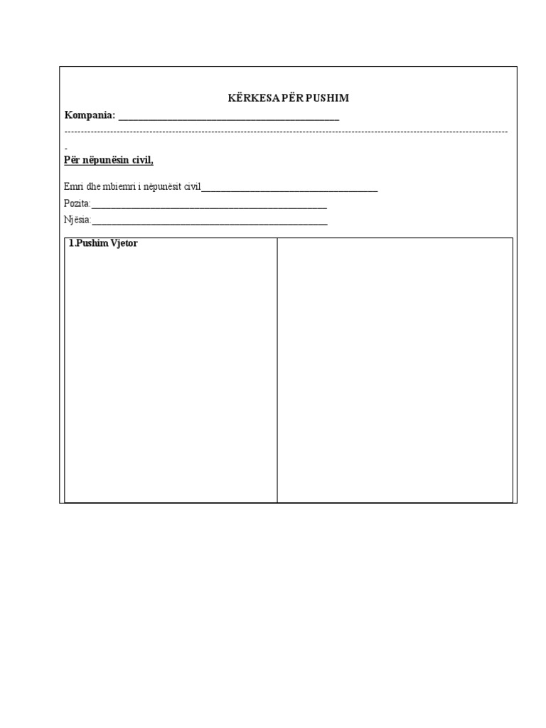 FORMA 16 - Kerkesa Per Pushim | PDF