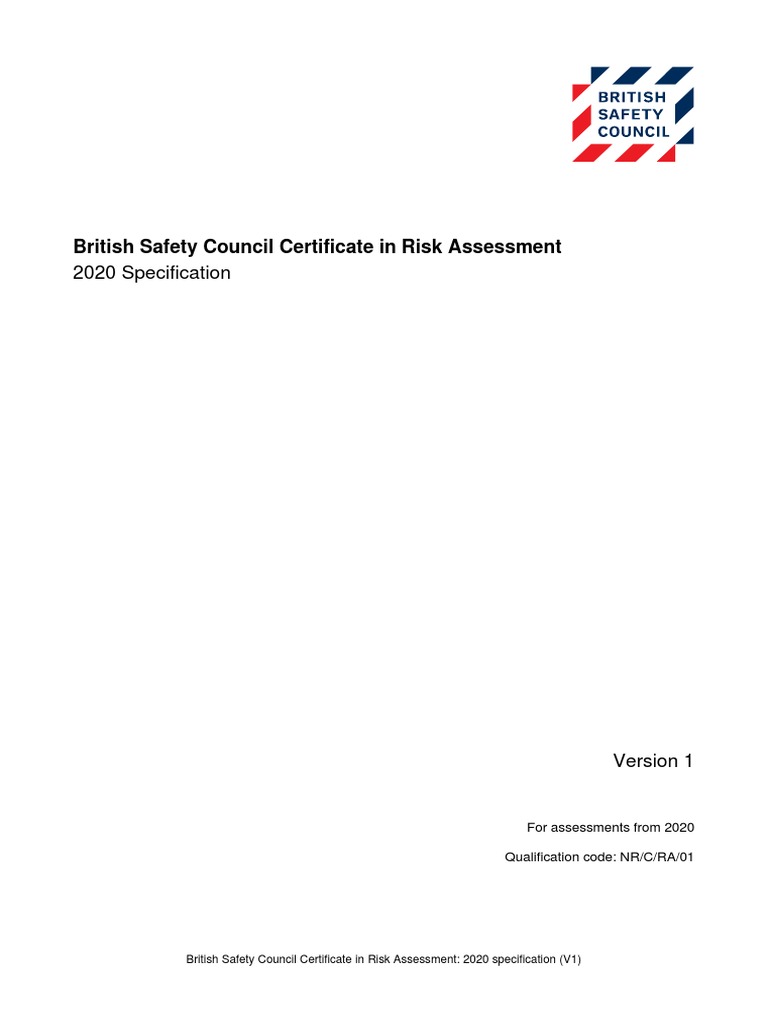 British Safety Council Certificate in Risk Assessment | PDF | Risk ...