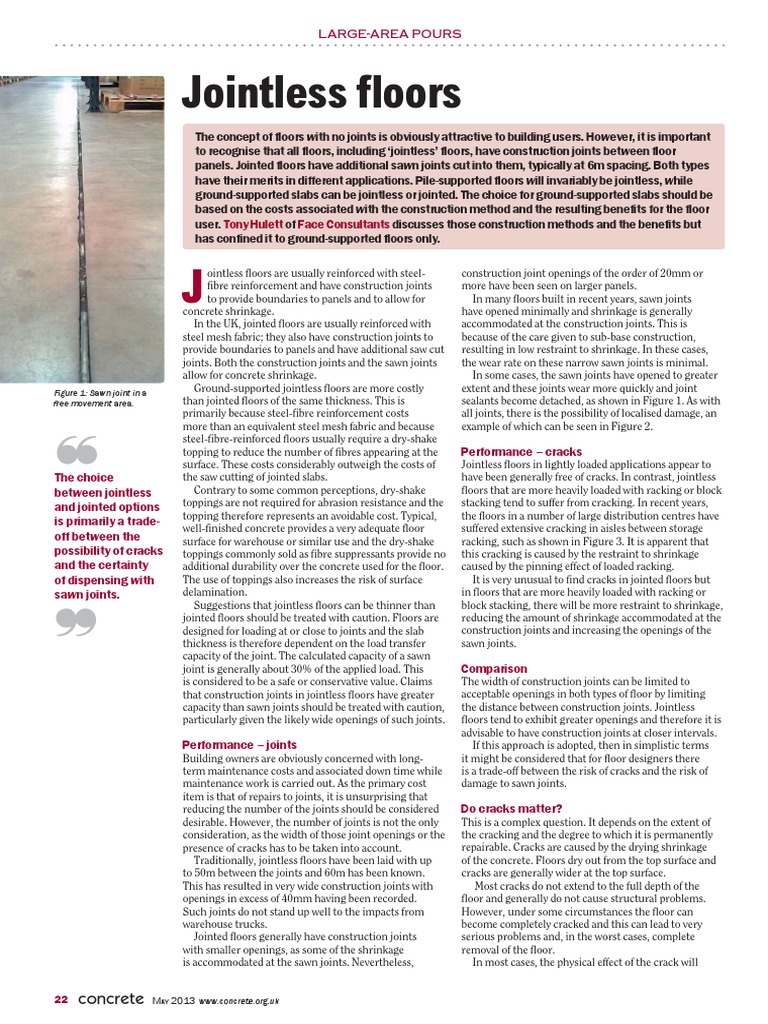 Jointless vs Jointed Concrete Floors | PDF | Concrete | Casting ...