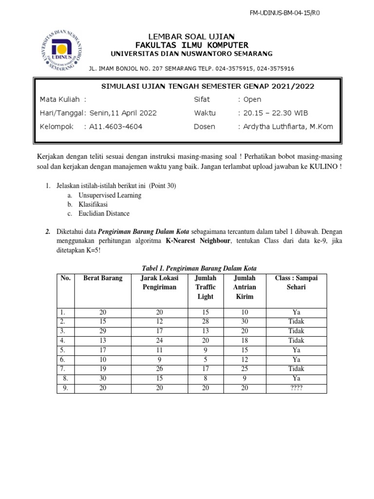 Simulasi UTS DM A11.4603-4604 | PDF