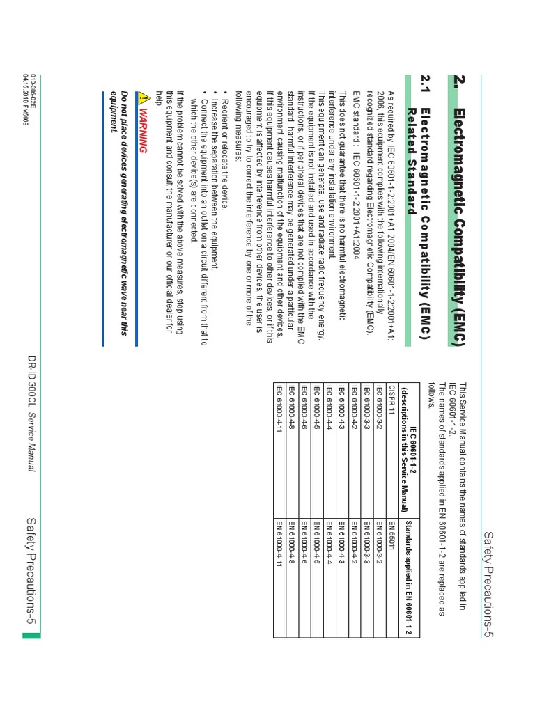 Service Manual Dr-Id-300 - 23 | PDF | Electromagnetic Compatibility ...